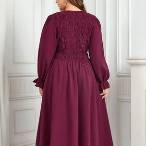Hanny | Dresses | Plus Size Flounce Sleeve Smocked Maxi Dress | Poshmark